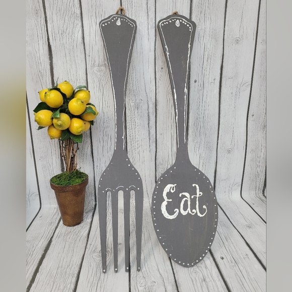 Wall Decor | Large Rustic Wooden Utensils Spoon Fork Wall Art Decor | Poshmark
